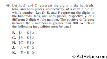 ACT E23 Math Answer Explanations - ACT Helper